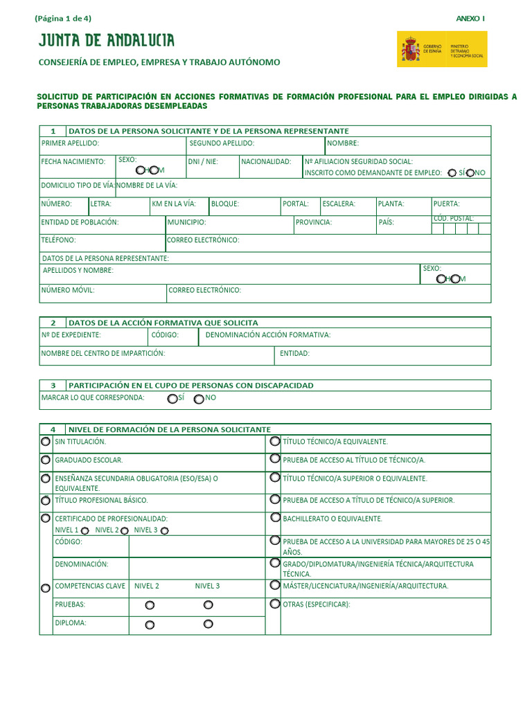 Solicitud Licitación General Desempleado | PDF