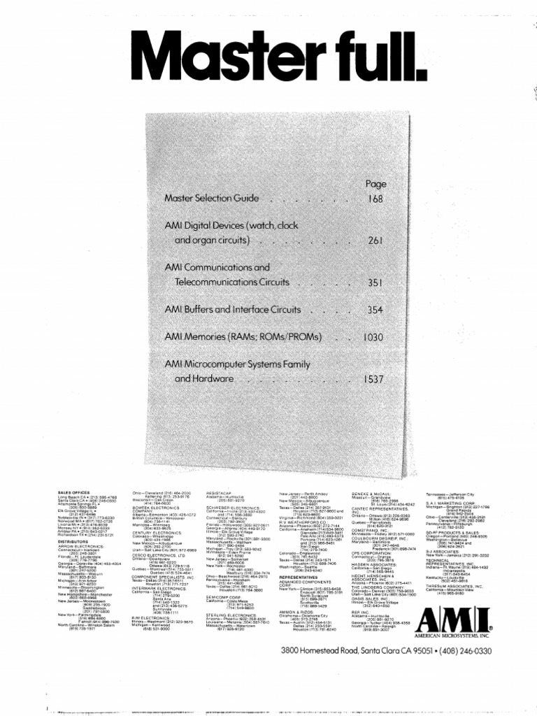American Microsystems Inc. - Databook - IC Master - 1978 | PDF ...
