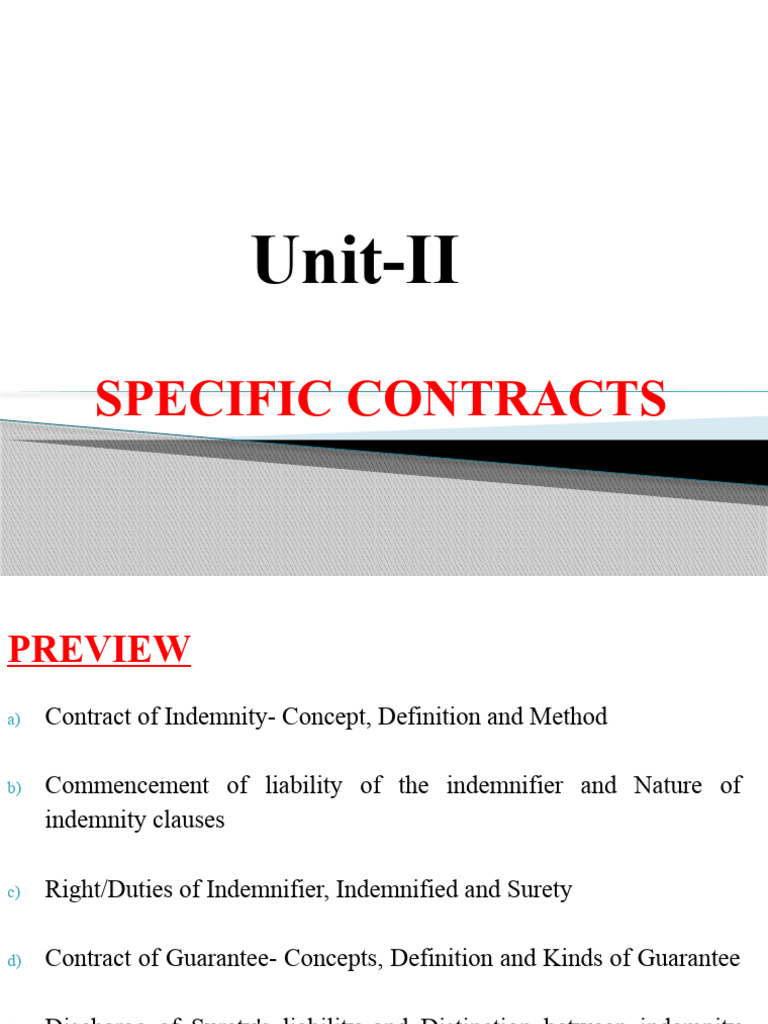 Contract II Unit 2 | PDF | Guarantee | Indemnity