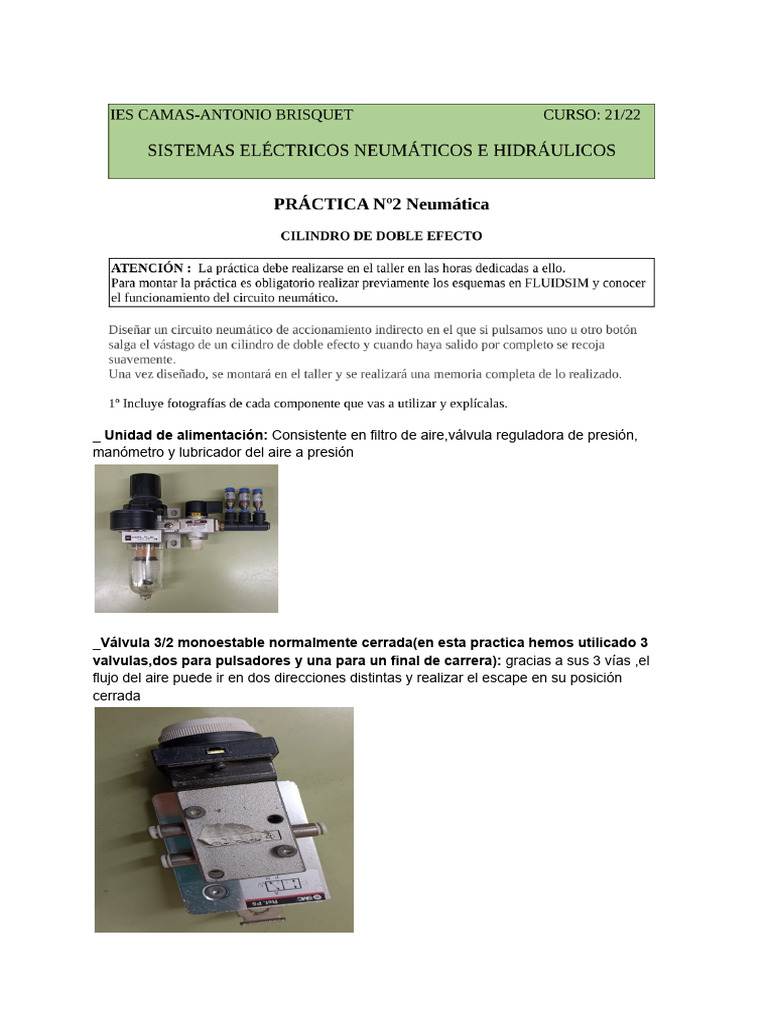 Practica2 Cilindro Doble Efecto | PDF