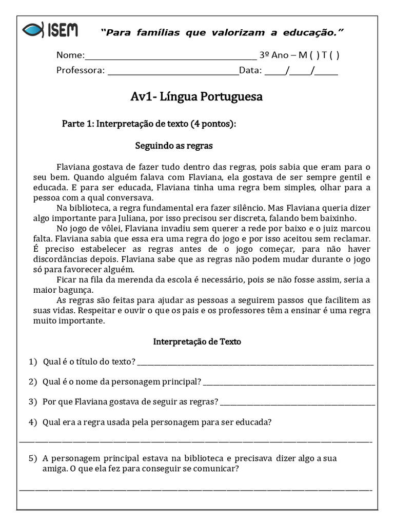 AV1 - 1º Bimestre - 2022 | PDF