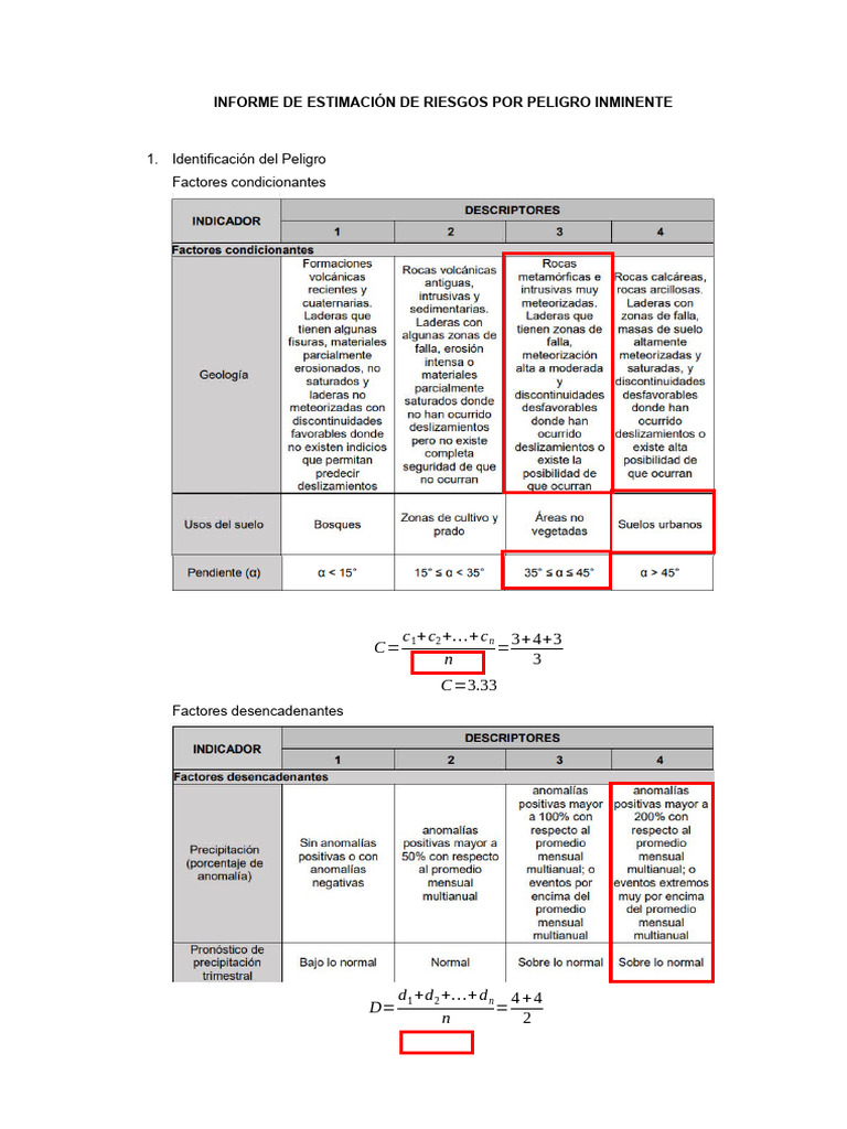 Estimación de Riesgos por Peligro Inminente | PDF | Riesgo ...