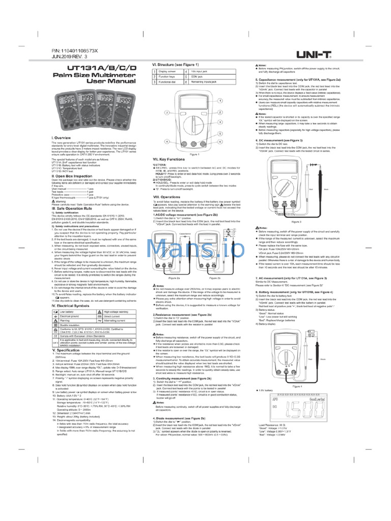 UNI-T UT131C User Manual | PDF