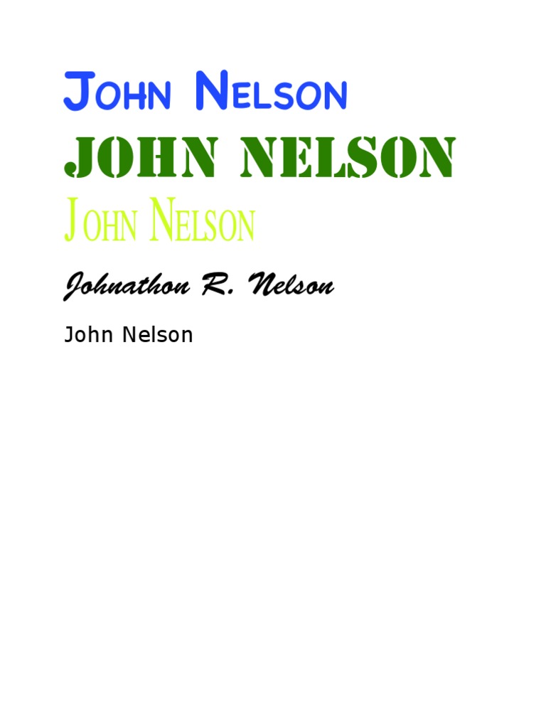 Nelson Fonts | PDF