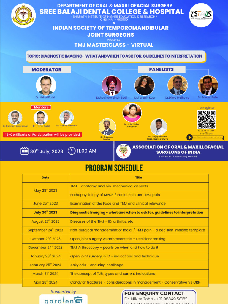 TMJ Masterclass Virtual Diagnostic Imaging What and When To Ask For Guidelines To Interpretation ...