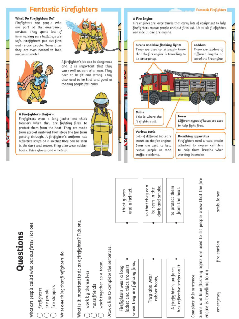 Firefighters Worksheets | PDF