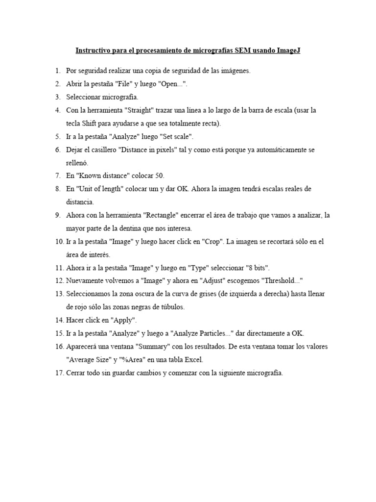 Instructivo ImageJ | PDF