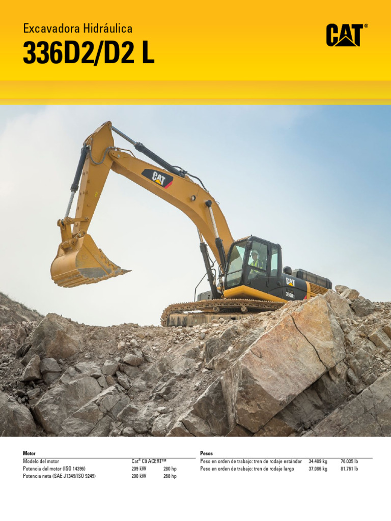 Excavadora Hidraulica CAT-336D2 L | PDF | Cantidades fisicas | Metrología