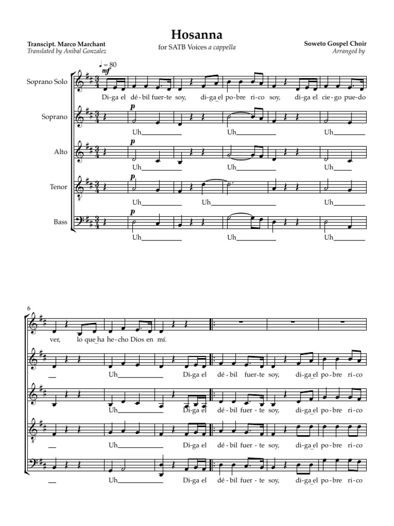 Hosanna - Full Score | PDF