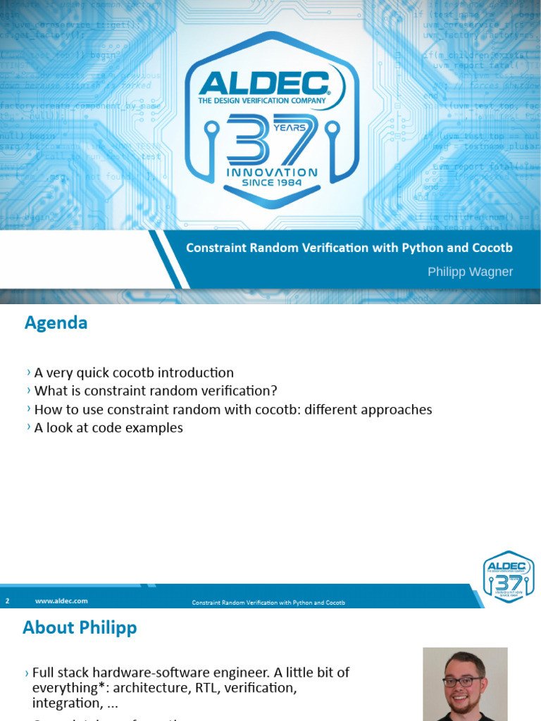 Python Cocotb Constraint Random Verification Guide | PDF | Formal ...