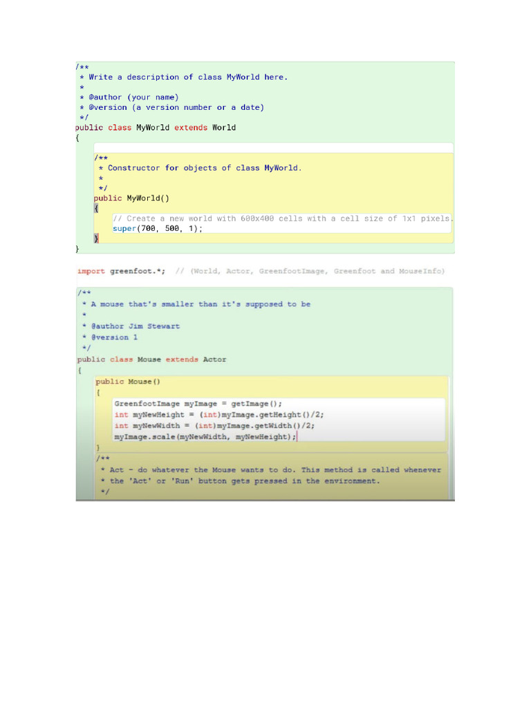 Ajustar Imagen Greenfoot | PDF