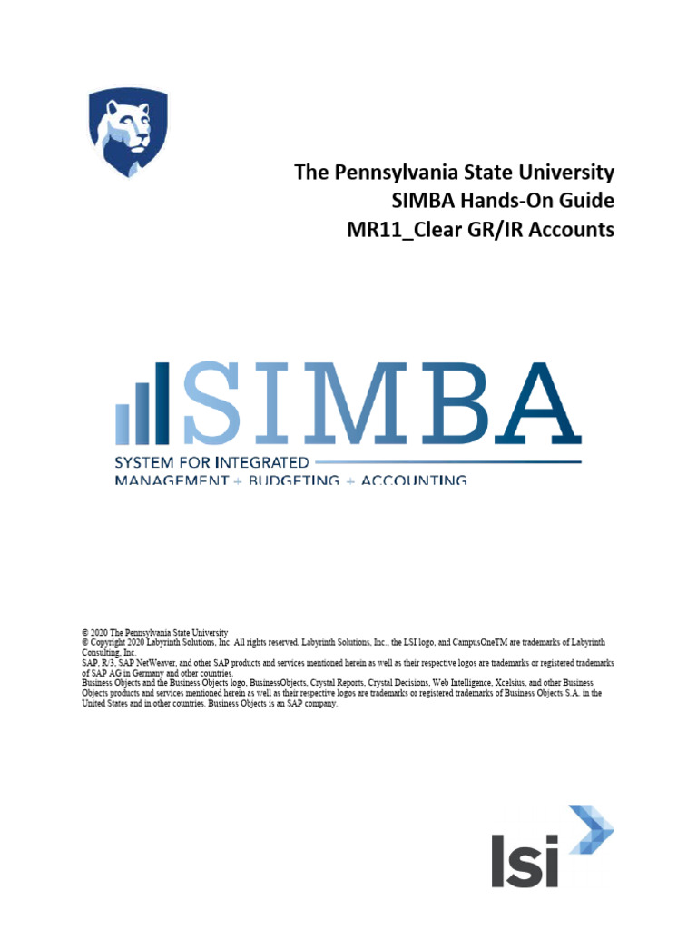 MR11 - Clear GR IR Accounts SIMBA Hands On Guide | PDF | Discrimination | Justice