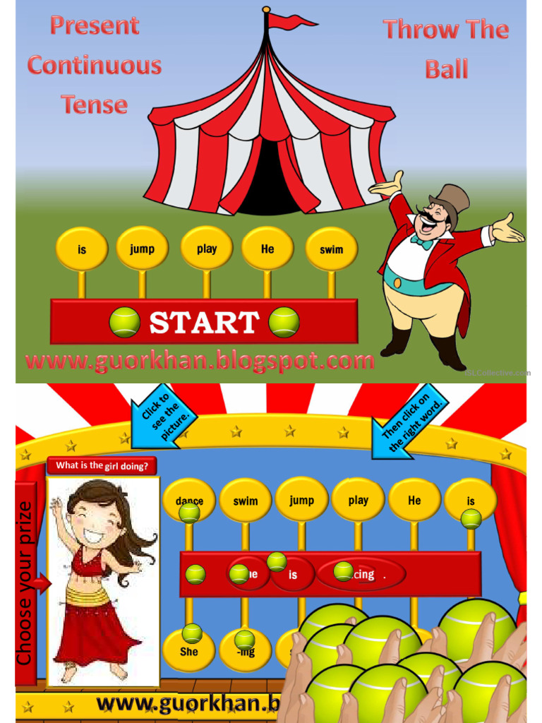 Present Continuous Tense Game | PDF