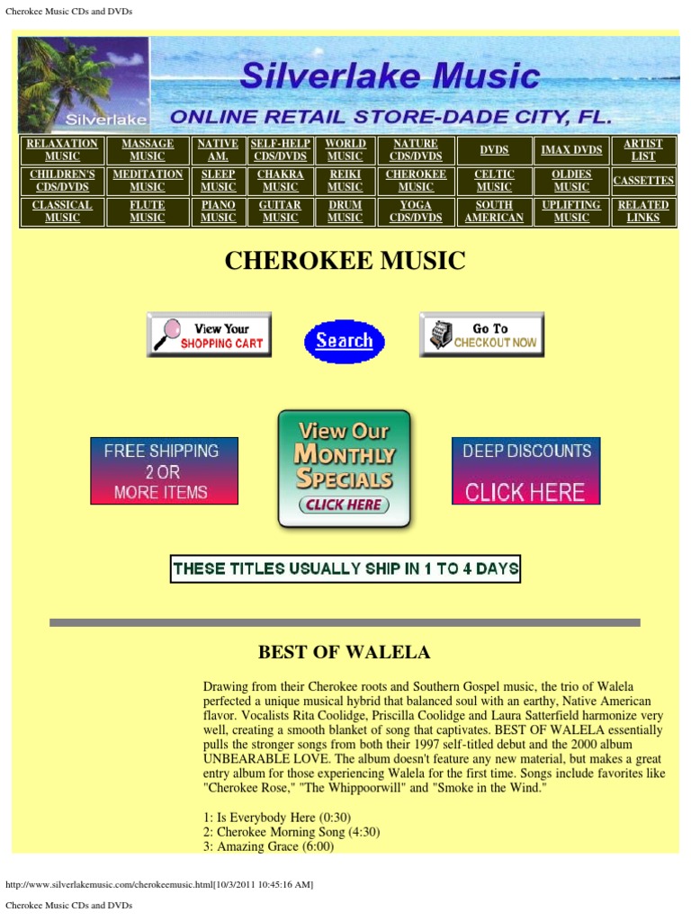 Cherokee Music CDs and DVDs | PDF | Native Americans In The United ...
