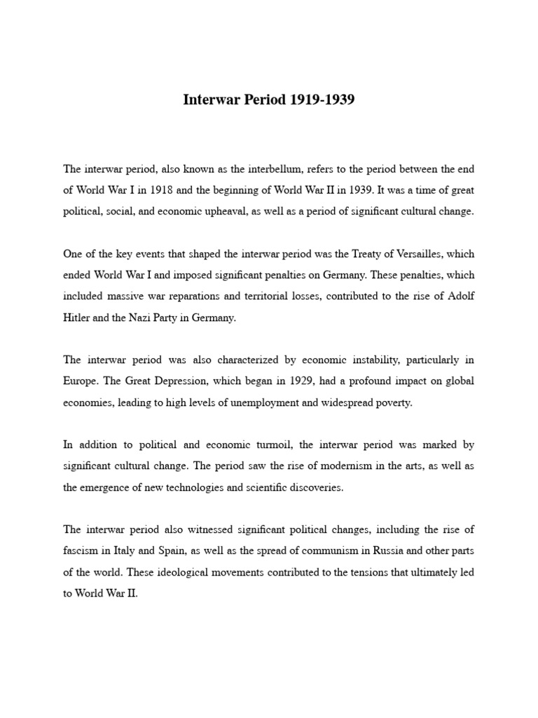 InterWar Period PDF | PDF | Fascism | Russian Revolution