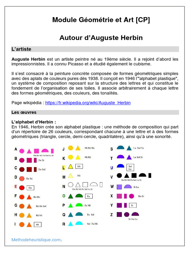 Alphabet Plastique d'Auguste Herbin | PDF | Méthodes et références ...
