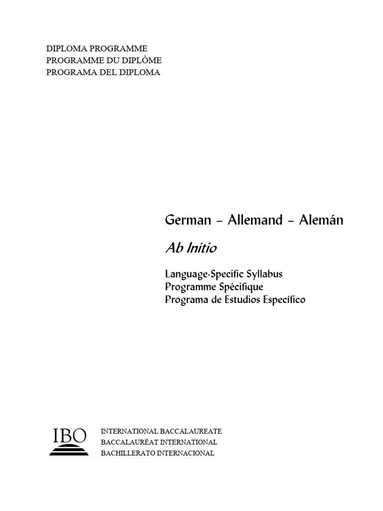 German Ab Initio - Revision | PDF