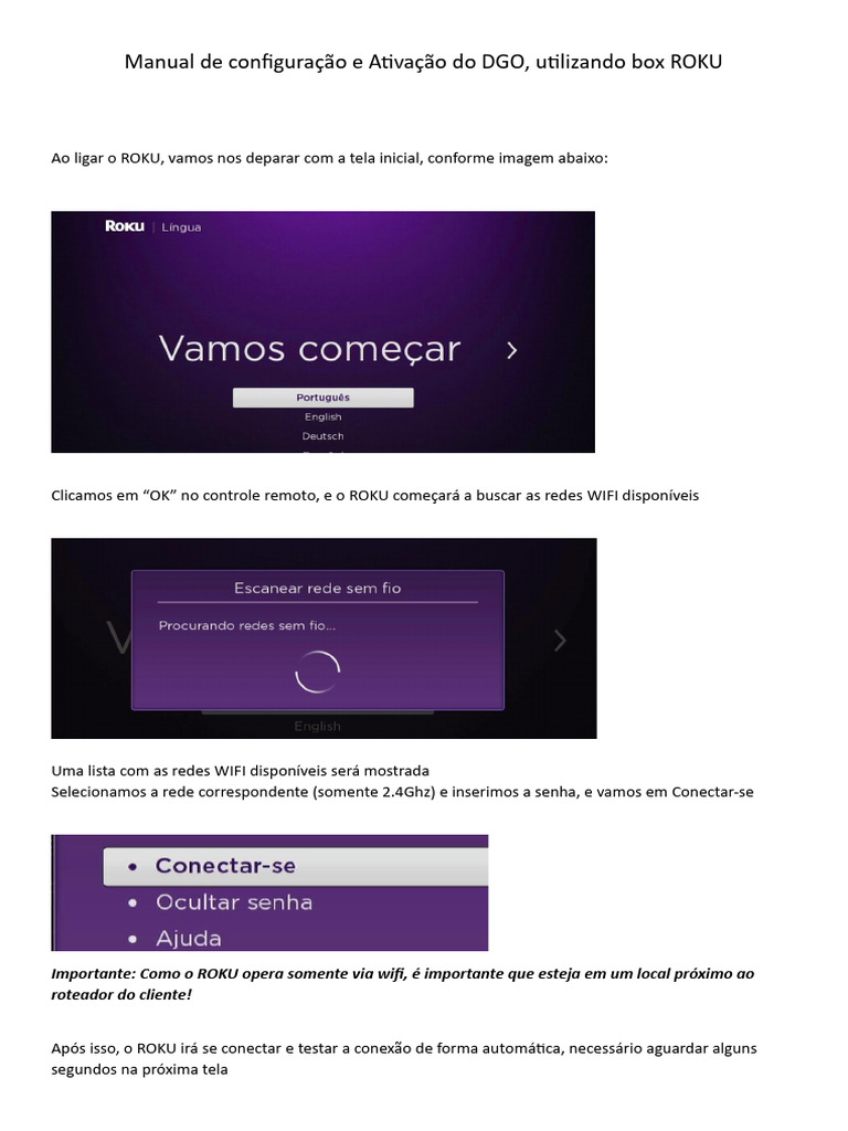 Ativação do DGO no ROKU | PDF