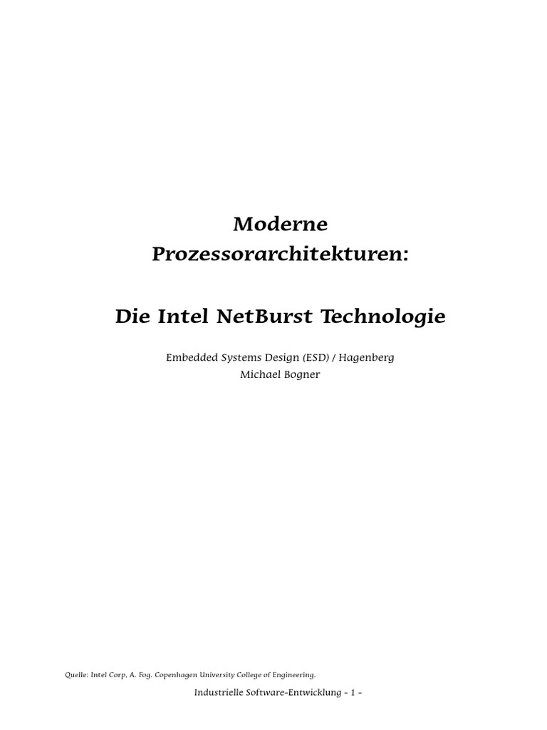 Folien Intel NetBurst Architecture | PDF | Cpu Cache | Parallel Computing