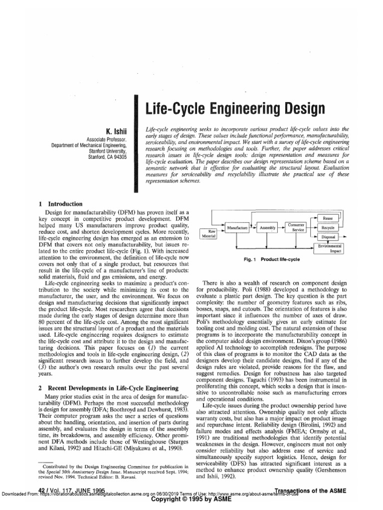 Life-Cycle Engineering Design | PDF