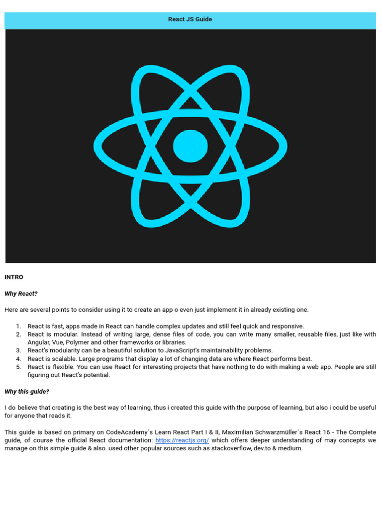 Guide React Pdf Java Script Document Object Model