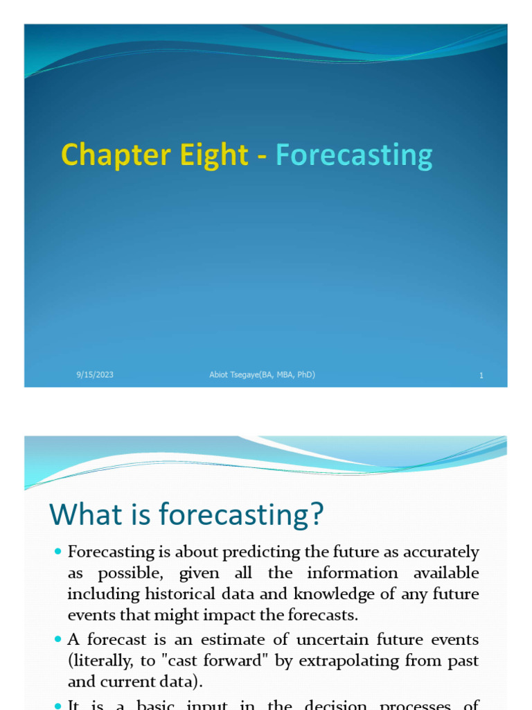 Chapter Eight | PDF | Errors And Residuals | Forecasting