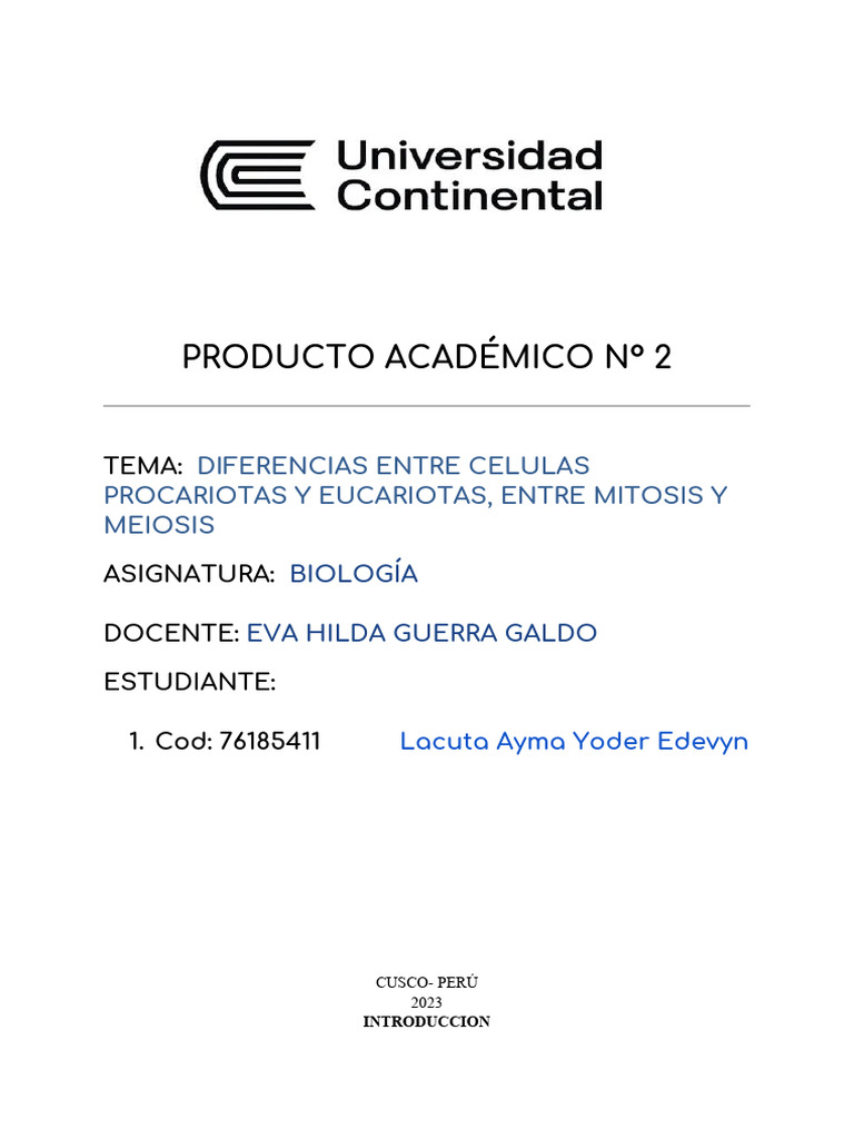 Producto Academico #1 Biologia | PDF
