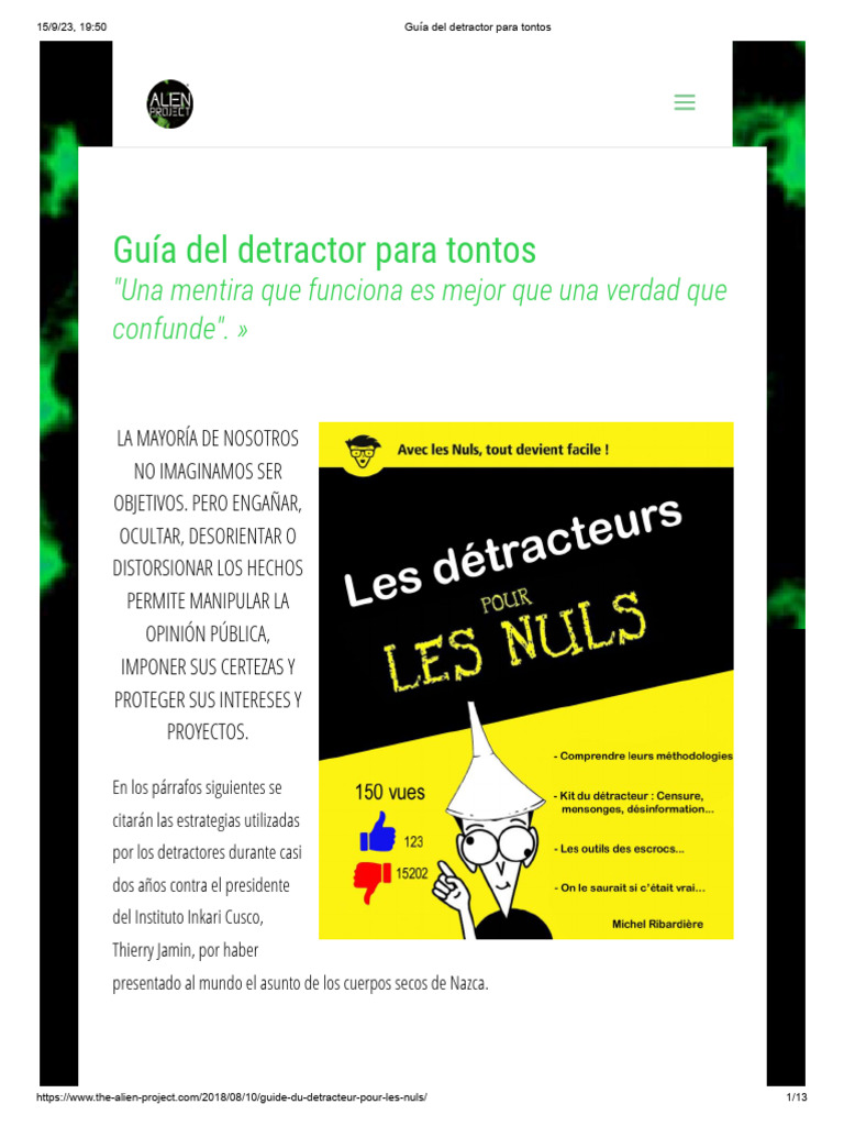 Guía Del Detractor para Tontos | PDF