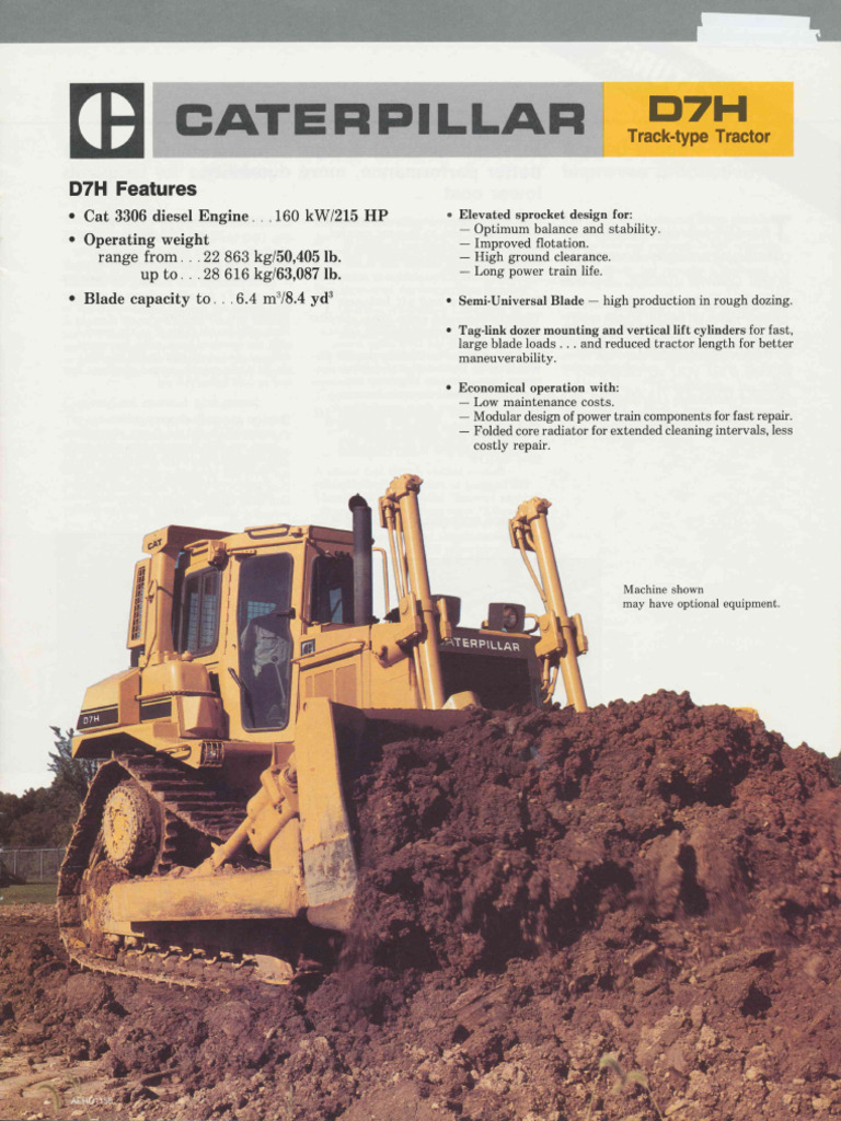 Fiche Technique Bulldozer D7H | PDF | Clutch | Horsepower