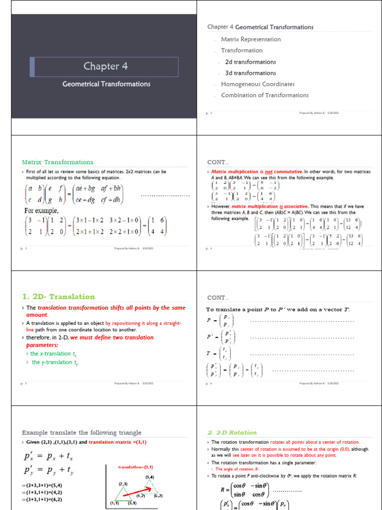 Chapter 4 | Download Free PDF | 2 D Computer Graphics | Matrix ...