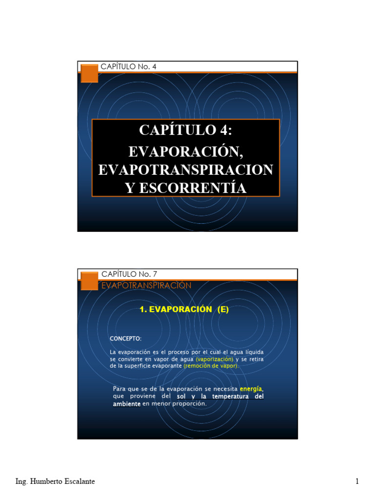 Cap. 4 Evapotranspiracion Hidro | PDF | Evapotranspiración | Evaporación