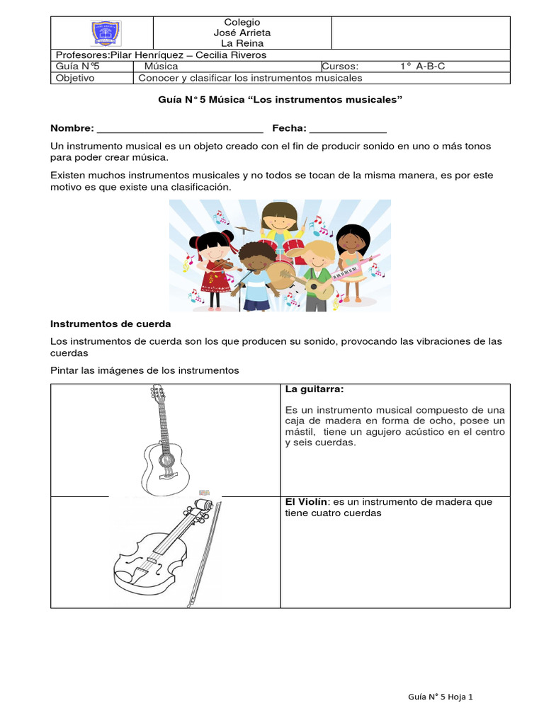 Clasificación de Instrumentos Musicales | PDF | Instrumentos de cuerda ...