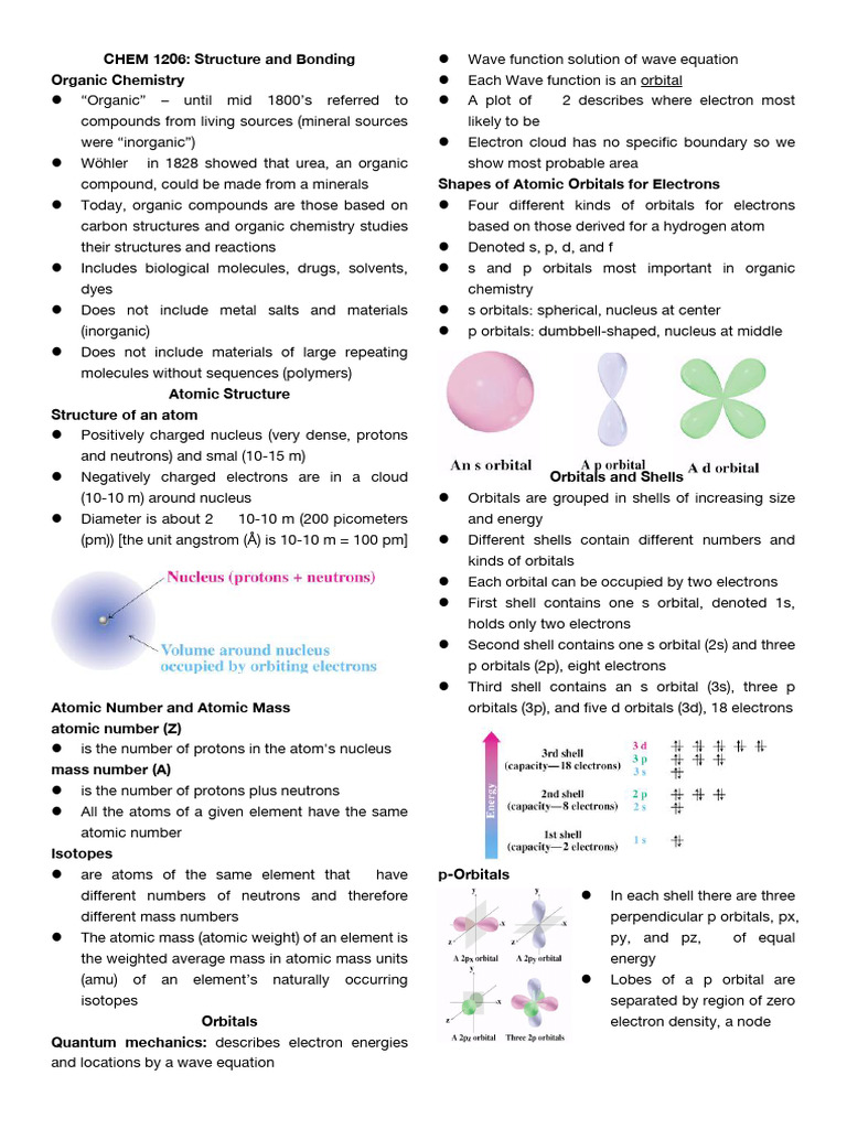 Chem 1206 - Chapt 1 | PDF | Chemical Bond | Valence (Chemistry)