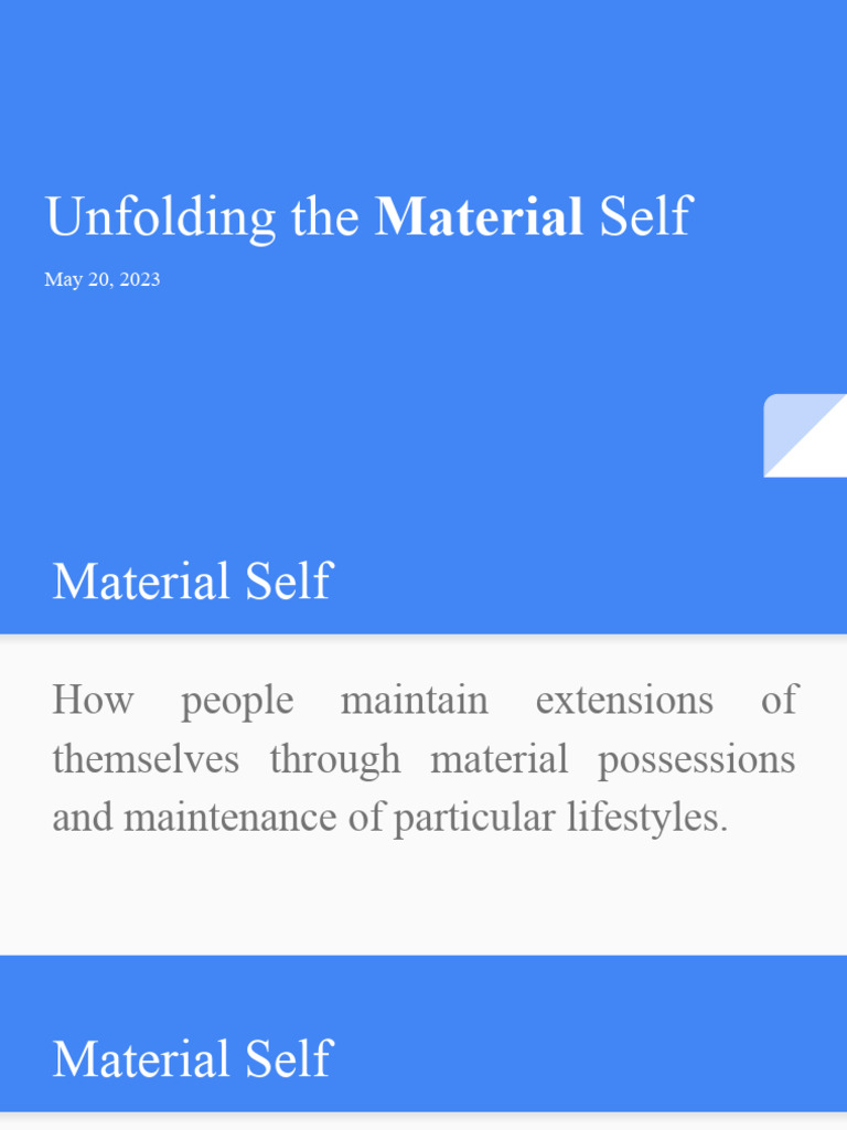 Unfolding The Material Self | PDF