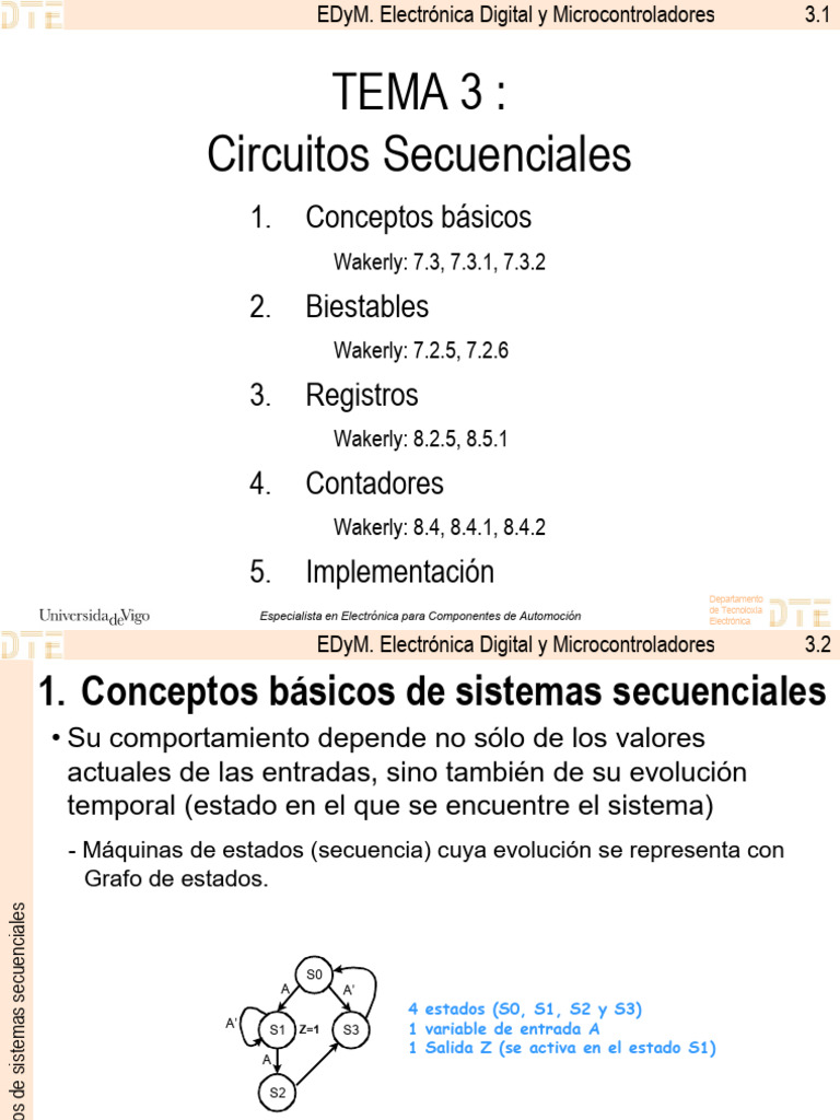 Tema 3 Secuenciales | PDF | Microcontrolador | Diseño electronico