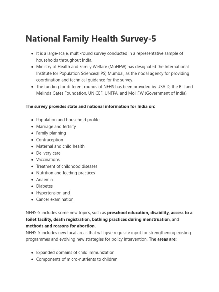 National Family Health Survey-5 | PDF