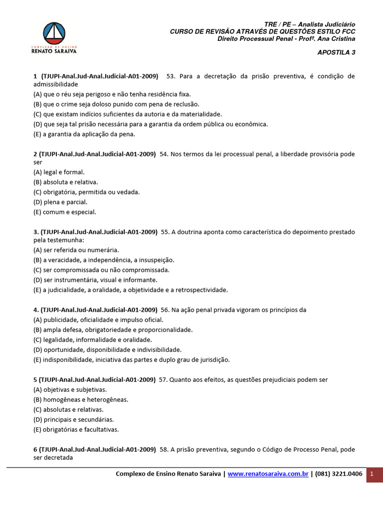 548 19 10 2011 Proc Penal Slide Aula3 TRE PE FCC | PDF | Sentença ...