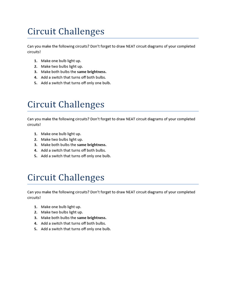 Circuit Challenges | PDF