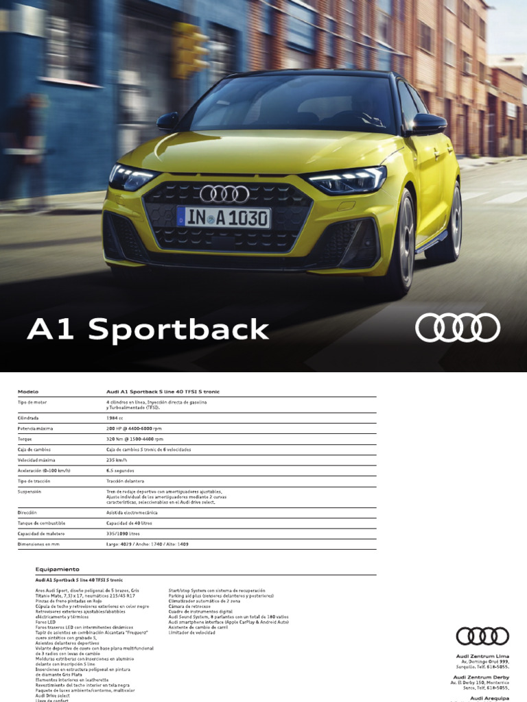 Audi Ficha Tecnica A1 Sportback | PDF