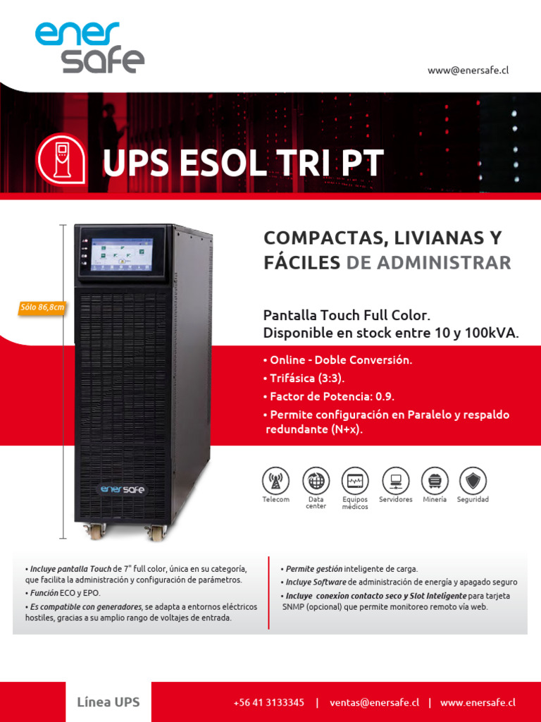 UPS ESOL TRI PTonline Enersafe 10 100KVA 40KVAint 1 | PDF