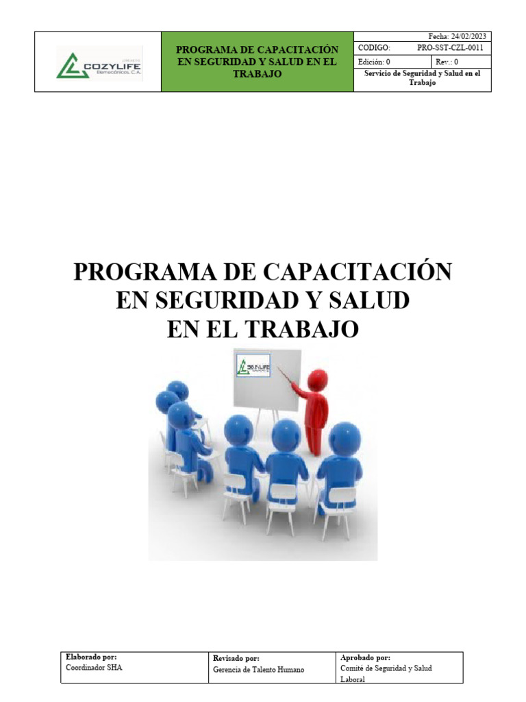 Programa de Capacitacion en SST | PDF