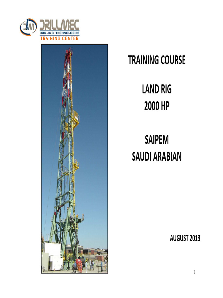 Land Rig 2000 HP - Saipem - Saudi Arabian | PDF | Horsepower | Anchor