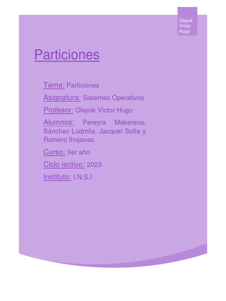 Particiones de Una Computadora! | PDF