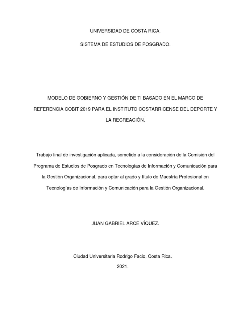 TFIA Juan-Arce Final | PDF | Cobit | Itil