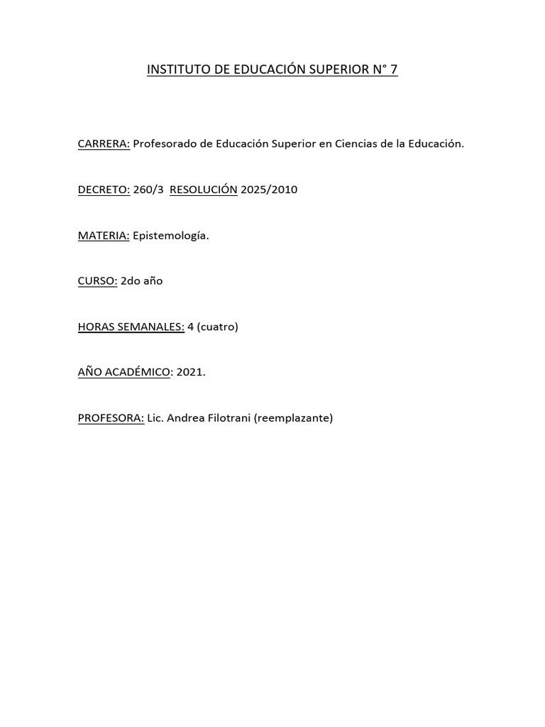 CsEd Plan2 Epistemologia 2021 | PDF