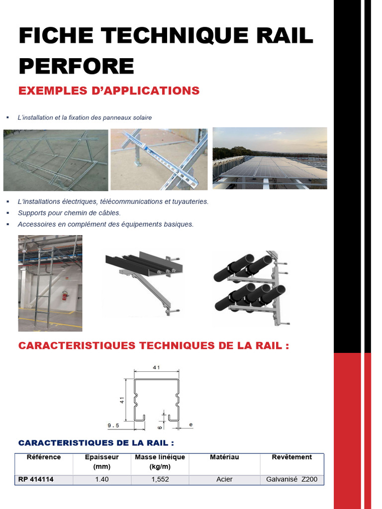 Fiche Technique Rail Perfore - 2 | PDF