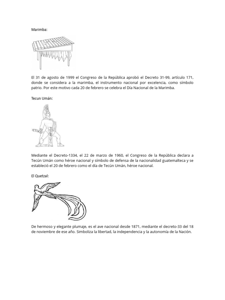 Dibujos De Simbolos Patrios De Guatemala Pdf
