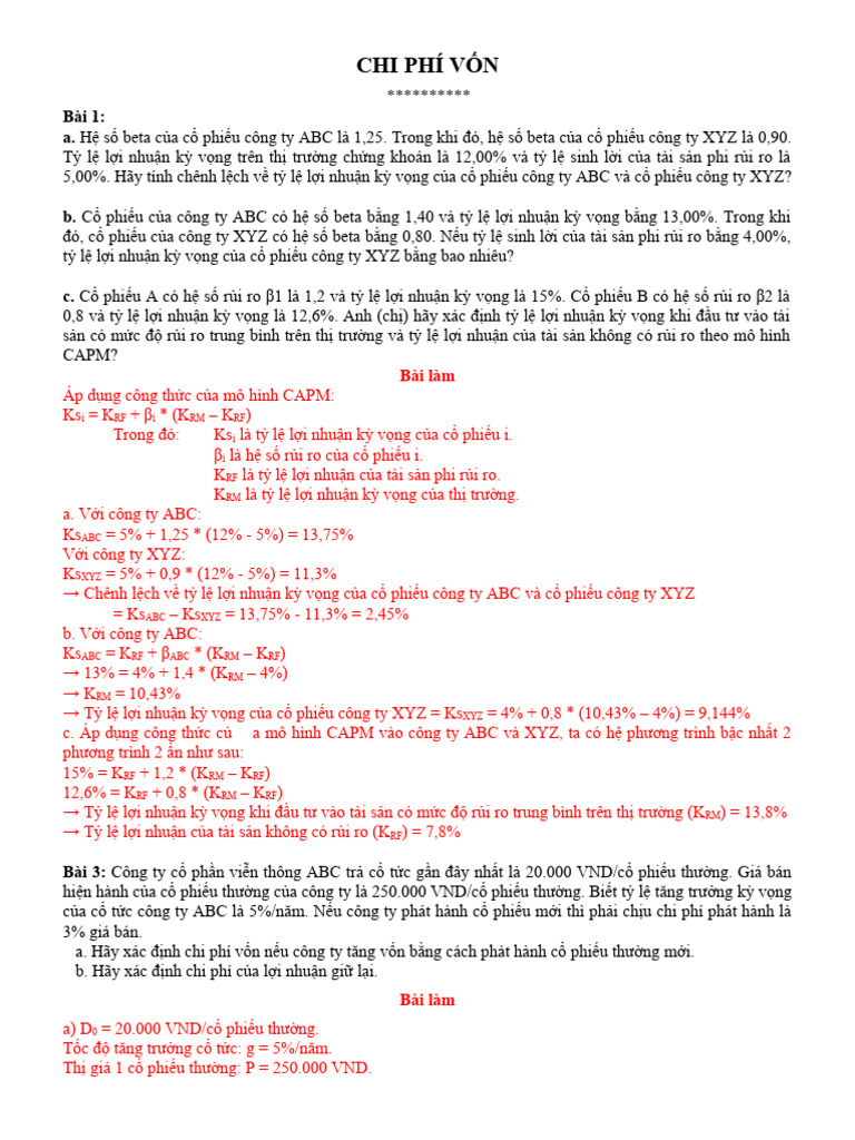 Bai Tap Chi Phi Von | PDF
