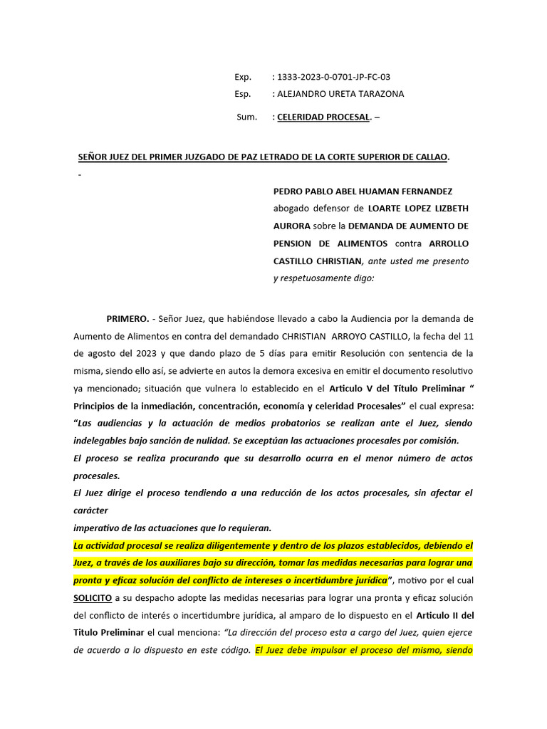 Celeridad Procesal | PDF | Ley procesal | Juez