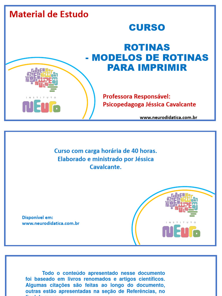 Modelos de Rotinas para Imprimir | PDF